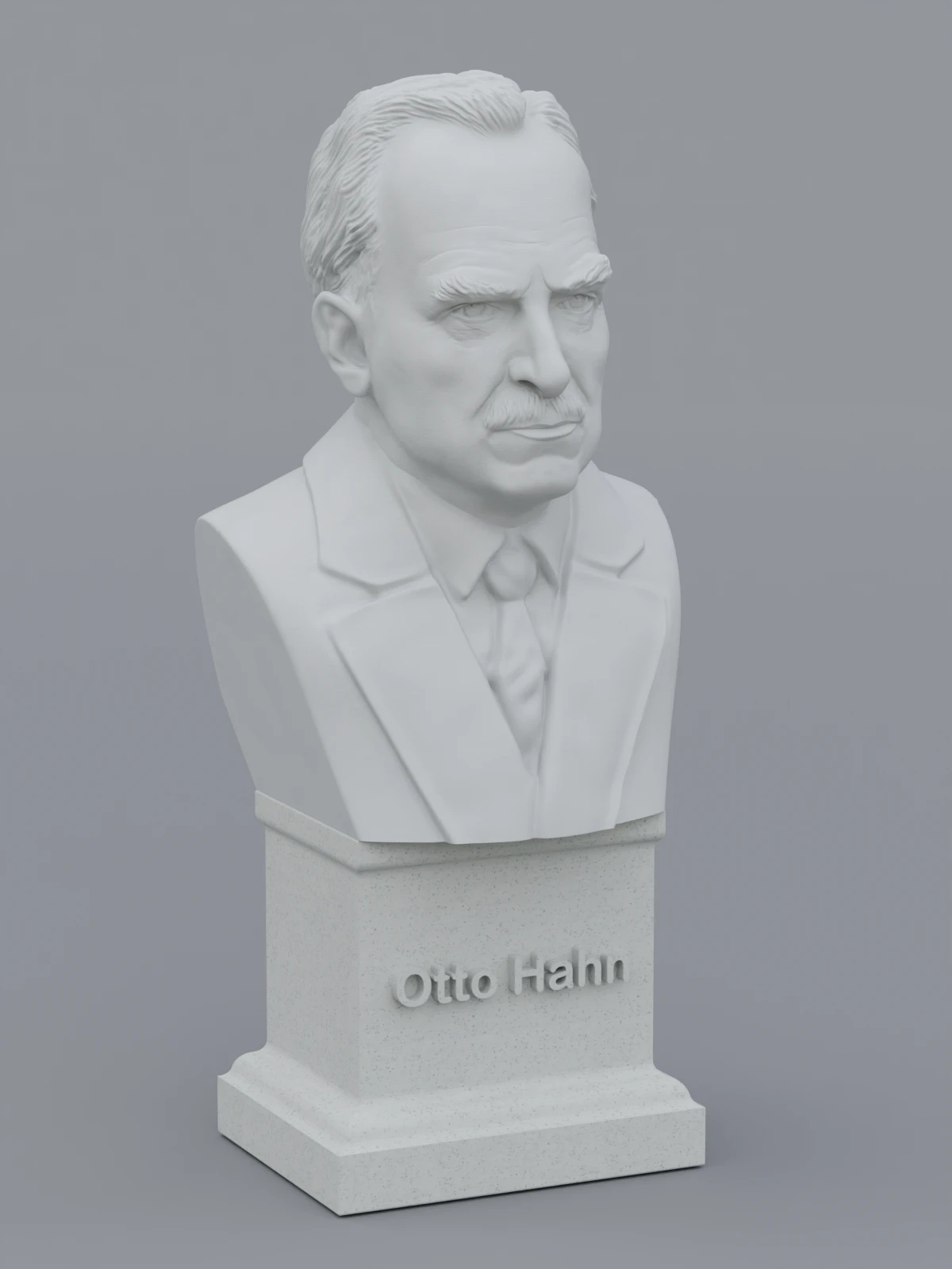 Otto Hahn - White Plaster 18 cm tall bust on a plinth - BookshelfArt