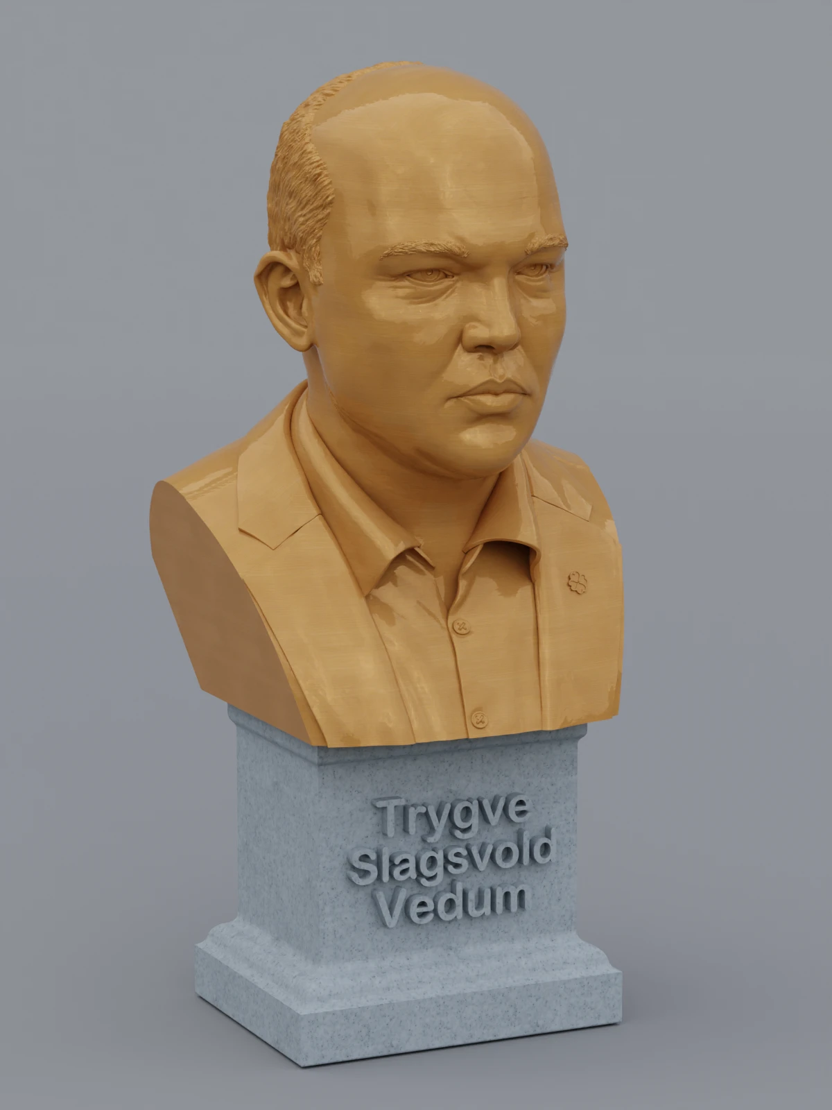 Trygve Slagsvold Vedum - Antique Copper 18 cm tall bust on a plinth ...