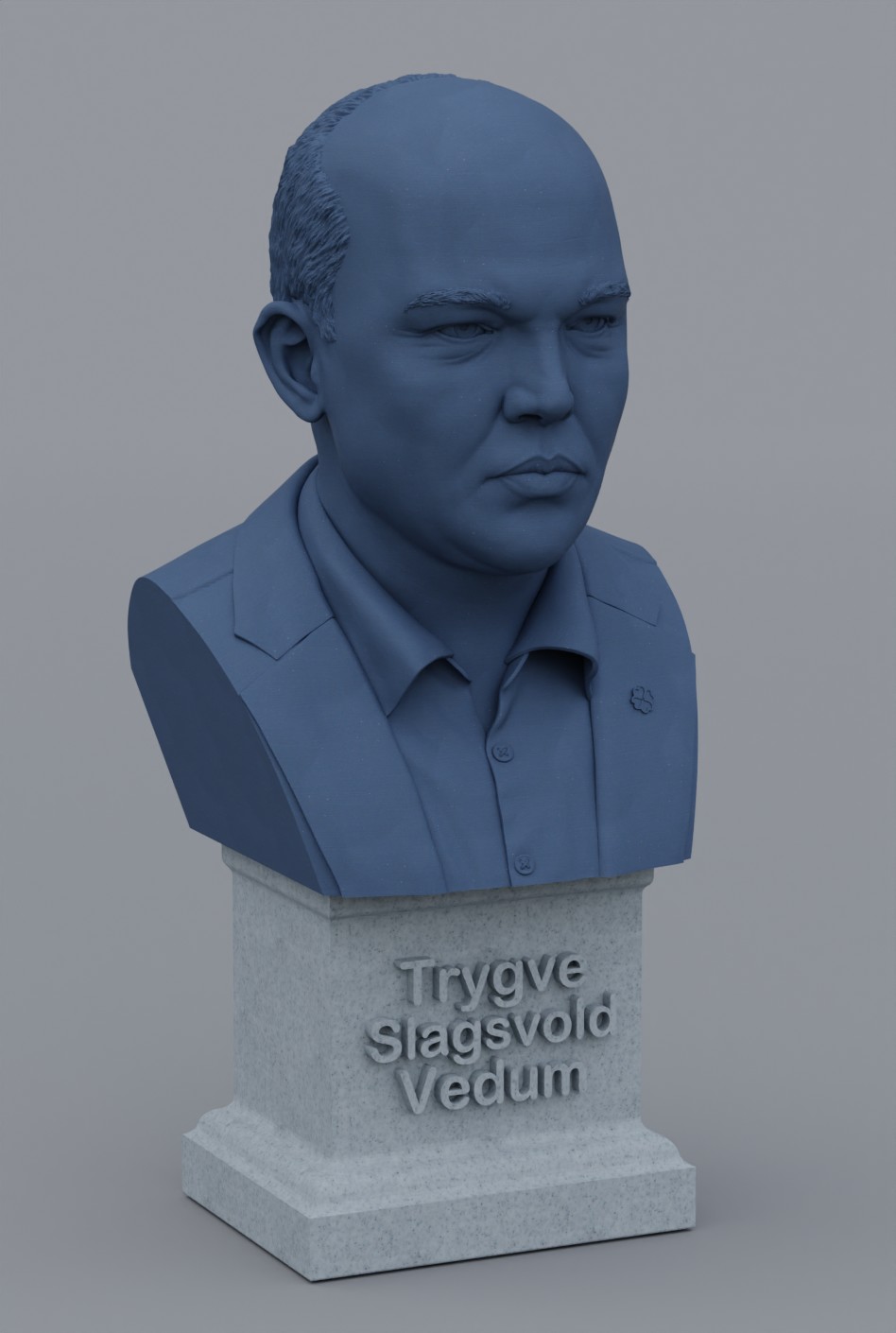 Trygve Slagsvold Vedum - Antique Copper 18 cm tall bust on a plinth ...